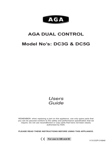 AGA DC3 & DC5 Dual Control User guide | Manualzz