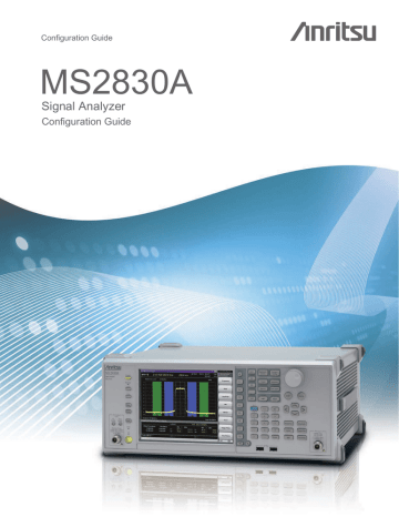 MS2830A Signal Analyzer Configuration Guide | Manualzz