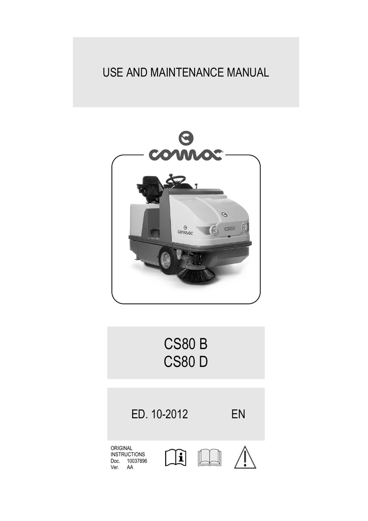 COMAC 80B-D Sweeping Machine User manual | Manualzz