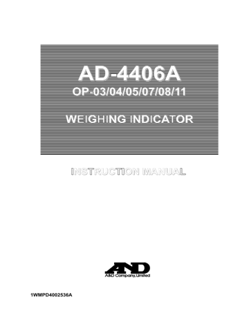 AND AD-4406A Instruction manual | Manualzz