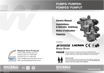 Waterco Pump Owners Manual | Manualzz