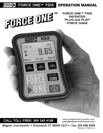 Force ONE FDIX Operation Manual | Manualzz