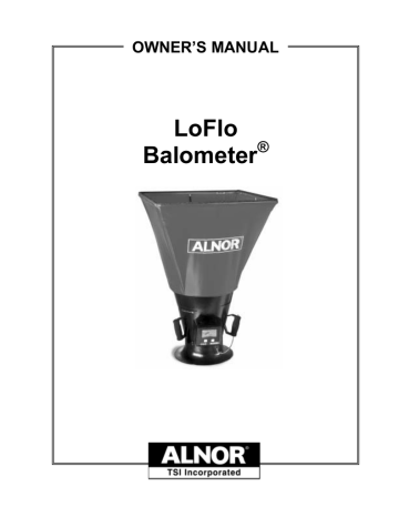 LoFlo Balometer 6200 Owner's Manual | Manualzz