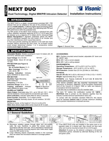 Visonic NEXT DUO Installation instructions | Manualzz