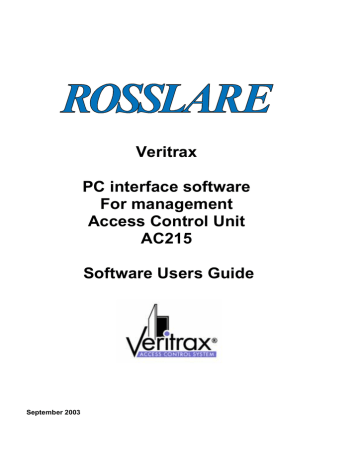 Rosslare AC215 Software Users Guide | Manualzz