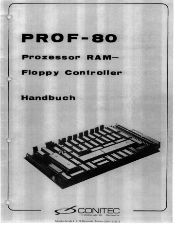 PROF-80 Handbuch - Prozessor Karte für CP/M | Manualzz