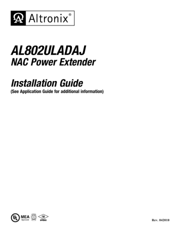 Altronix NAC Power Extender AL802ULADAJ Installation Guide | Manualzz