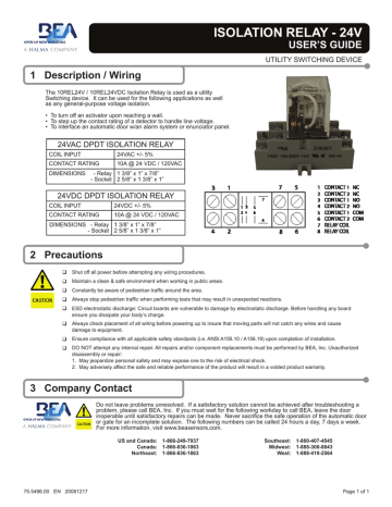 BEA Isolation Relays User guide | Manualzz
