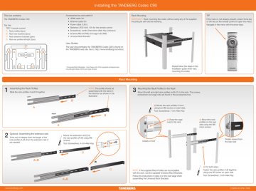 TANDBERG Codec C90 Installation Sheet | Manualzz