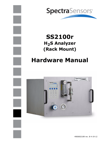 H2S Analyzer SS2100r Hardware Manual | Manualzz
