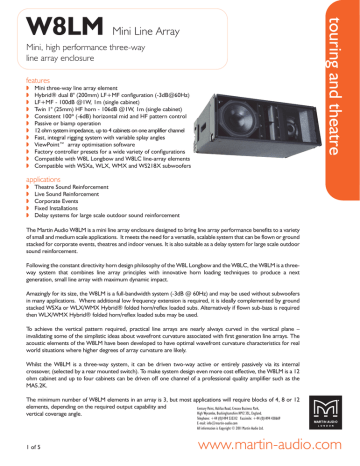 Martin Audio W8LM Specifications | Manualzz