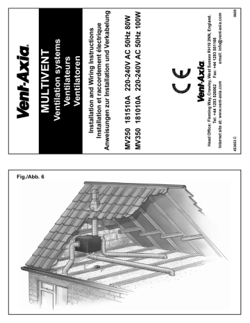 Vent-Axia MULTIVENT MV250 Installation And Wiring Instructions | Manualzz