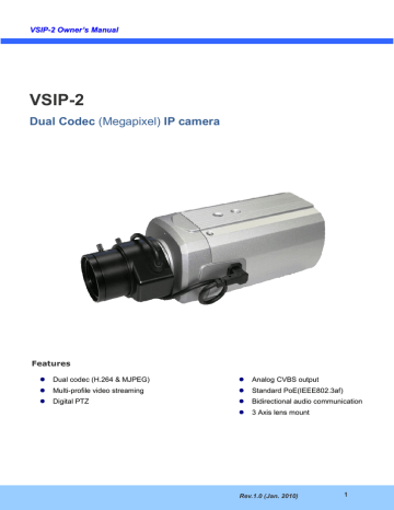 VSIP 2 IP camera Owner's Manual | Manualzz