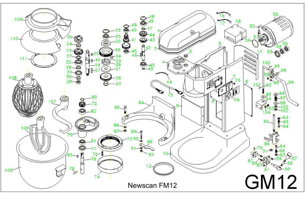 Hobart N50 Mixer Parts at Heidi Tan blog