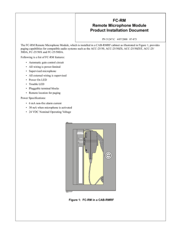 Fire-Lite FC-RM Installation manual | Manualzz