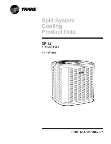 Trane 4TTR5036E1000A 4TTR5 Series 3 Ton 15 SEER 1/5 hp Single-Stage R ...