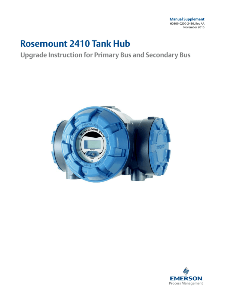 Rosemount 2410 Tank Hub Manual Supplement 00809-0200-2410, Rev AA ...