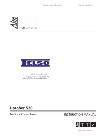 Positional Current Probe I-prober 520 - Instruction Manual | Manualzz