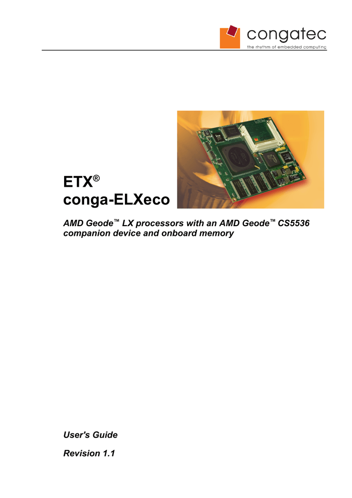 congatec conga-ELXeco User's guide | Manualzz