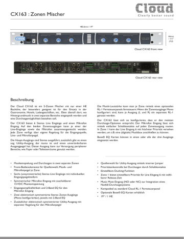 Cloud CX163 Datenblatt | Manualzz