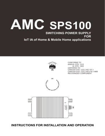 AMC SPS100 Switching Power Supply User Manual | Manualzz