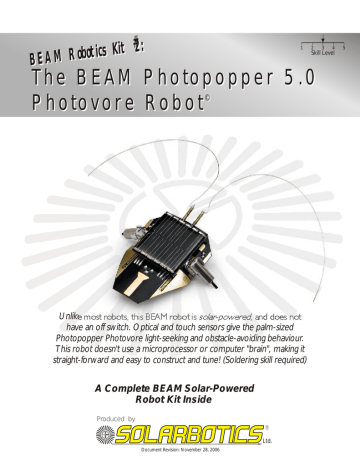 Solarbotics Photopopper 5.0 User Manual | Manualzz
