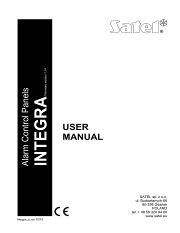 Alarm Control Panel INTEGRA User Manual | Manualzz