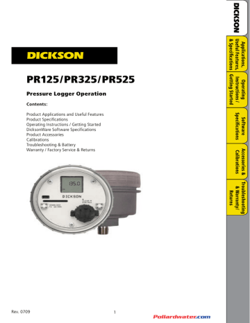 Dickson PR125 Operating Instructions Manual | Manualzz