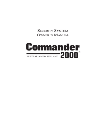 Security system Commander 2000 Owner’s Manual | Manualzz