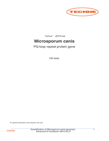 qPCR test Microsporum canis - Advanced kit handbook | Manualzz