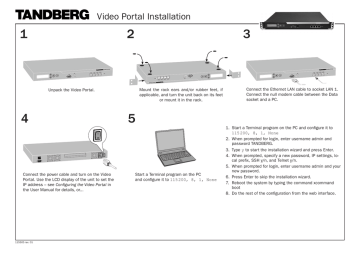 Video Portal Installation Sheet | Manualzz