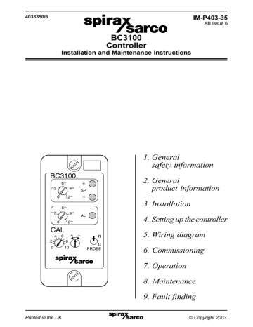 BC3100 Controller Installation and Maintenance Instructions | Manualzz