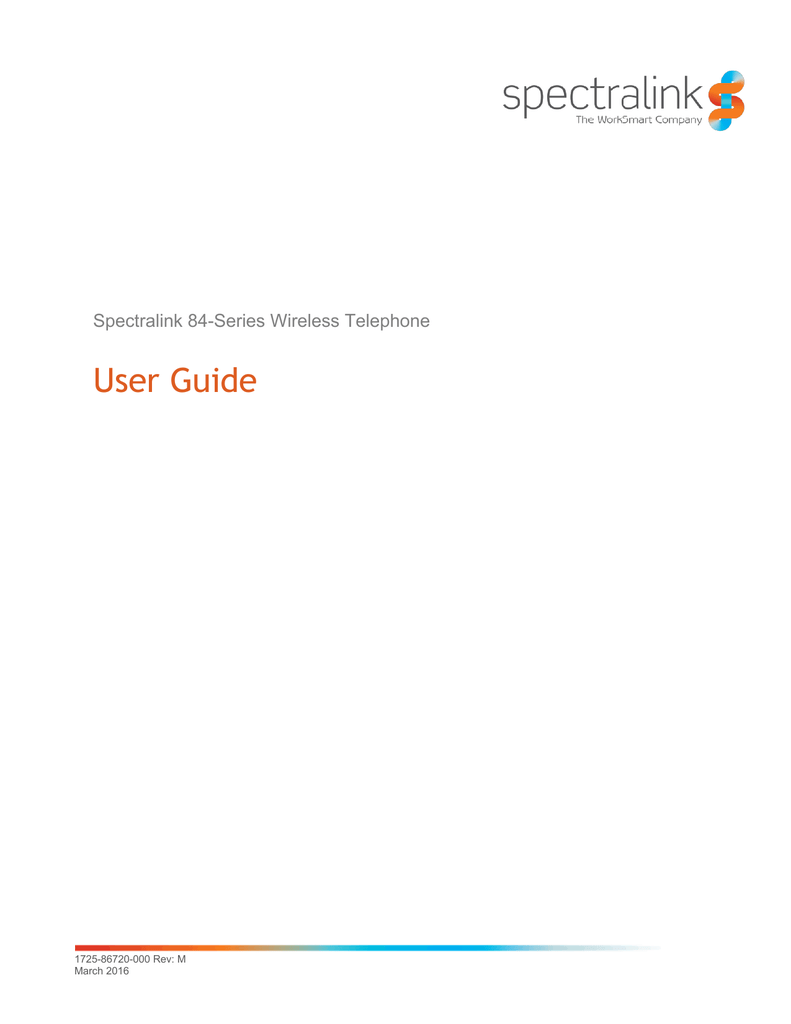 Spectralink 84-Series Wireless Telephone User Guide | Manualzz