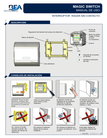 Interruptor Radar MAGIC SWITCH Manual de uso | Manualzz