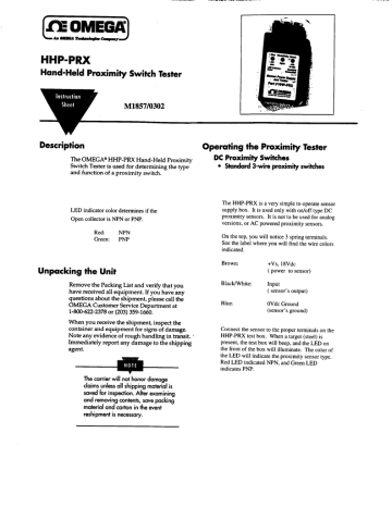 Omega HHP-PRX Owner Manual | Manualzz