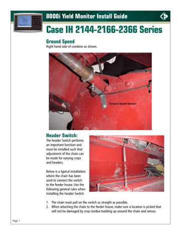 Case IH 8000i Yield Monitor Install Guide | Manualzz