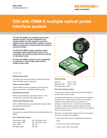 Renishaw OSI Data Sheets | Manualzz