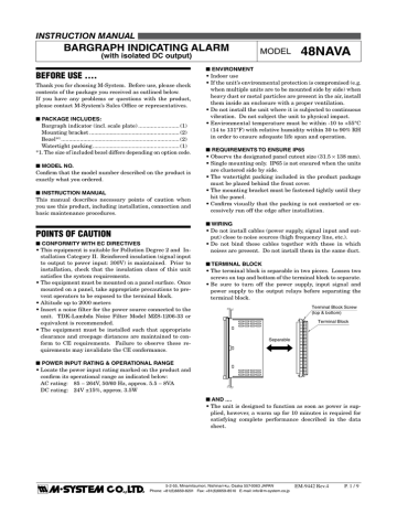 48N AVA Bargraph Alarm Instruction Manual | Manualzz