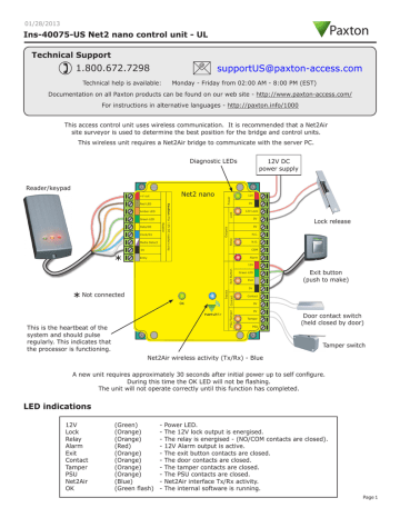 Net2 nano UL Instructions | Manualzz