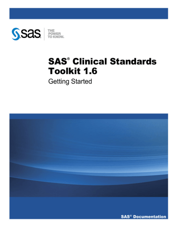 SAS Clinical Standards Toolkit 1.6 Getting Started | Manualzz