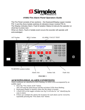 Simplex 4100U Fire Alarm Panel Operators Guide | Manualzz
