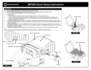 Printekmobile Mobile Thermal Printer MtP400 Quick Setup Instructions ...