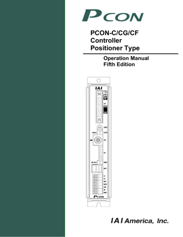 IAI Controller PCON C/CG/CF Operation Manual | Manualzz