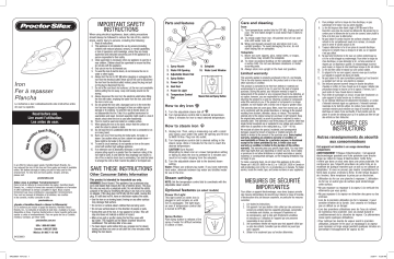 Proctor Silex 17291R Iron User Manual | Manualzz