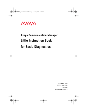 Avaya Communication Manager Basic Diagnostics User Guide | Manualzz