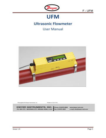Dwyer Model UFM Instruction manual | Manualzz