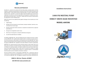 Aero Mist 1000 PSI 60050K Instruction Manual | Manualzz