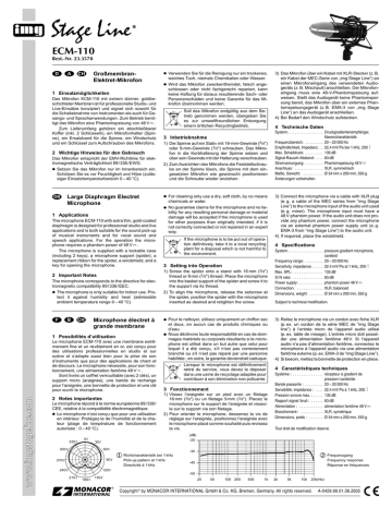microphone ECM 110 User Manual | Manualzz