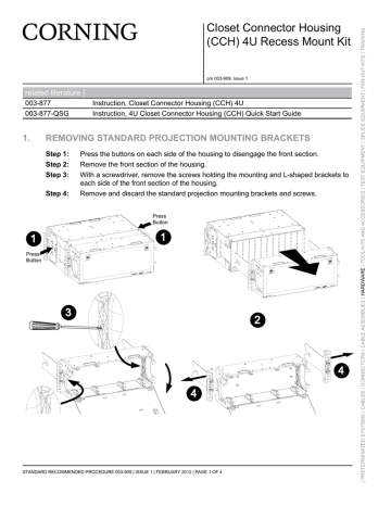 CCH 4U Recess Mount Kit Standard Recommended Procedure | Manualzz