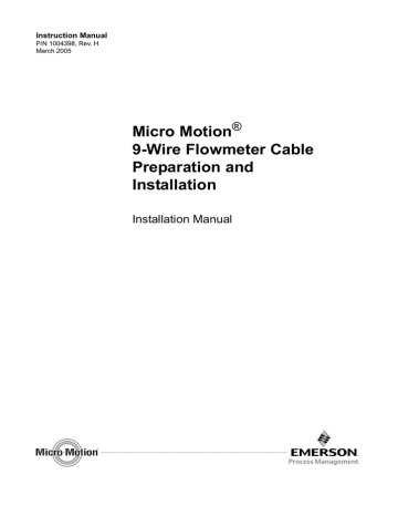 Micro Motion 9-wire Cable Installation manual | Manualzz